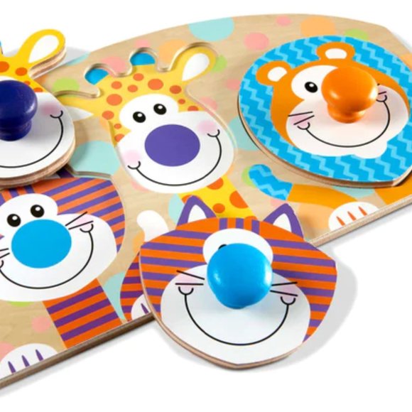 Melissa & Doug | Games | Melissa Doug Wooden Jumbo Knob Safari 3piece ...